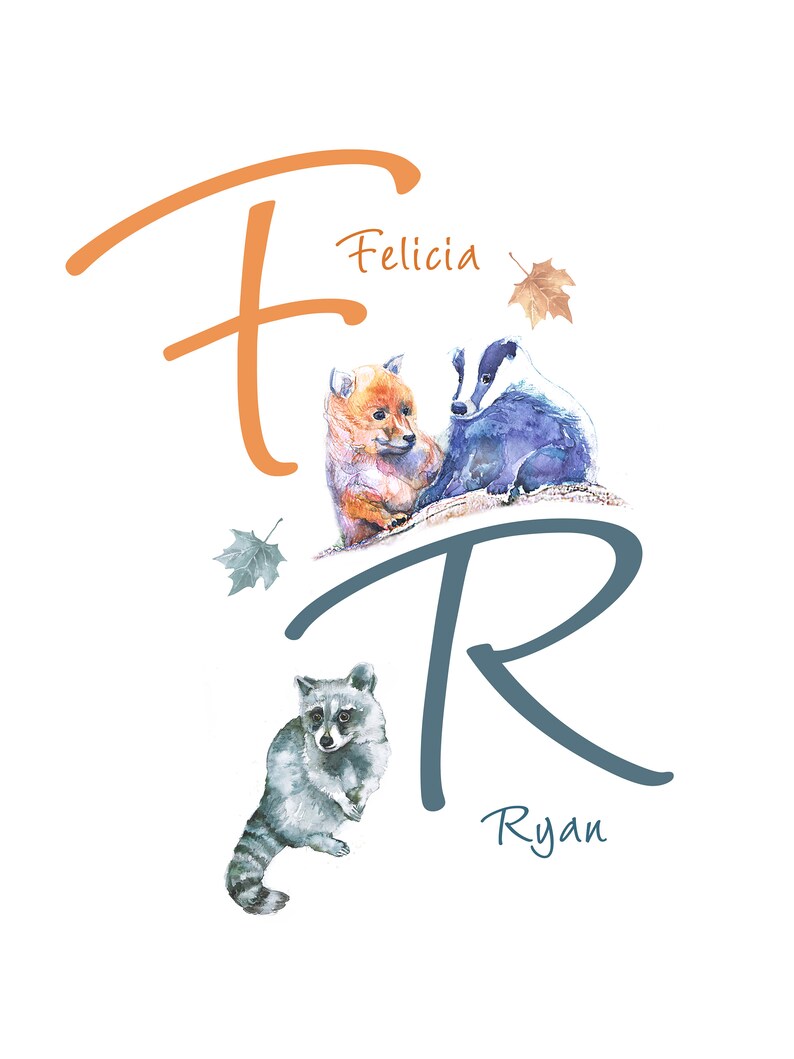 Woodland Alphabet Poster ABC Animals Watercolor Alphabet - Etsy