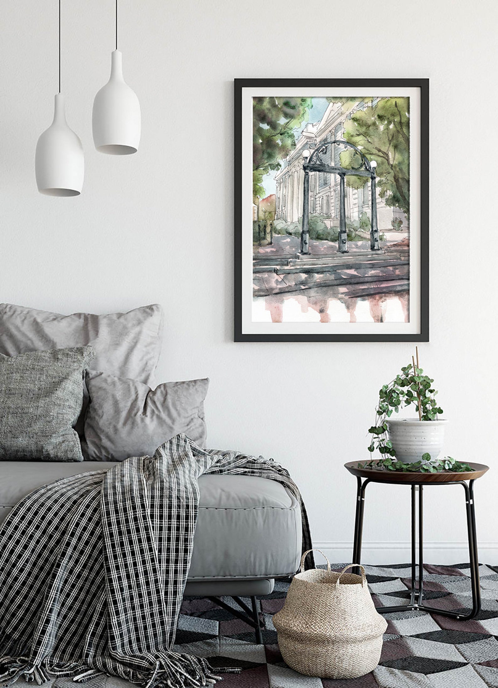 University of Georgia Art, UGA Arch Watercolor Painting , College ...