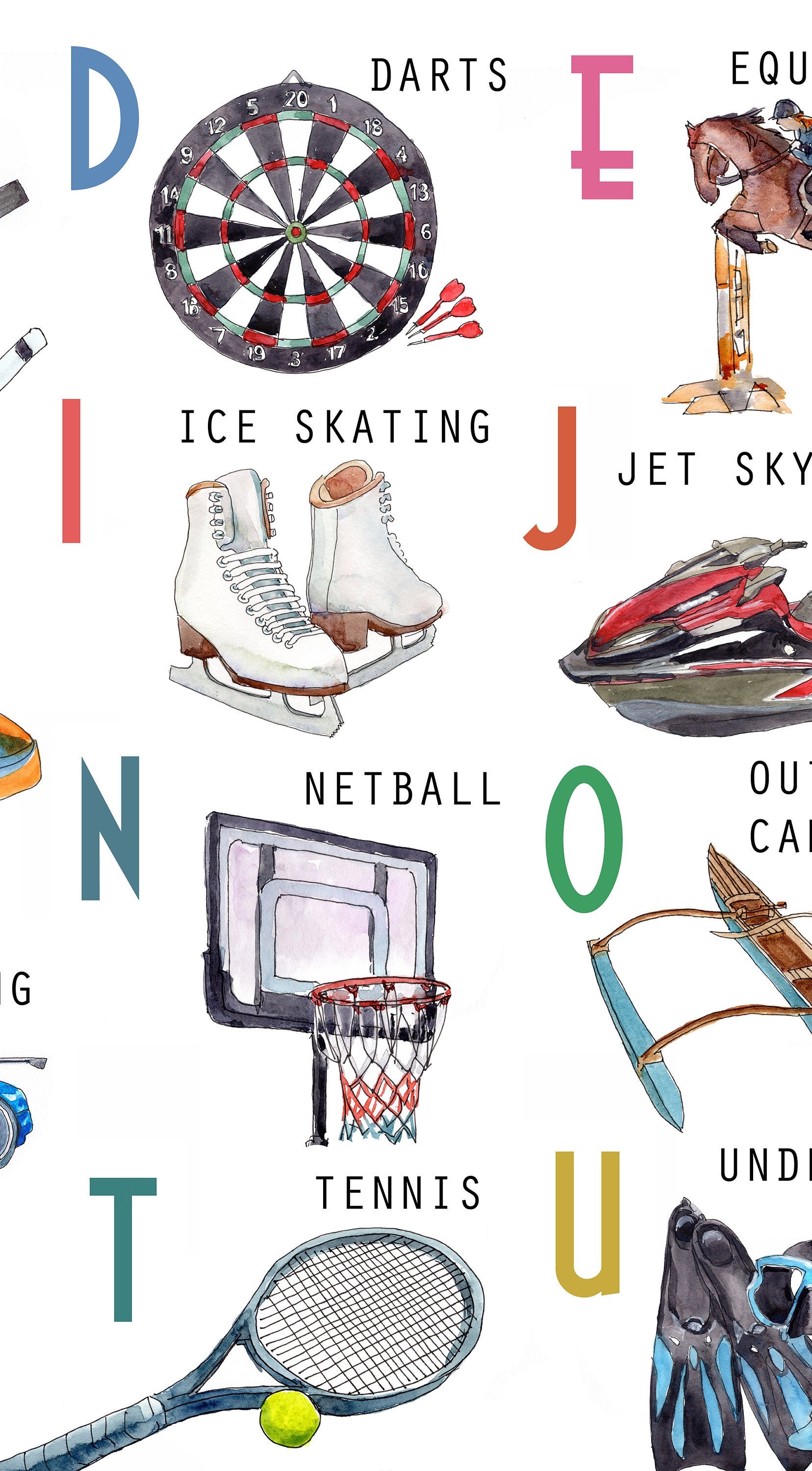 Abc Poster Sport, Alphabet Wall Art, Boy Playroom, Nursery, Classroom ...