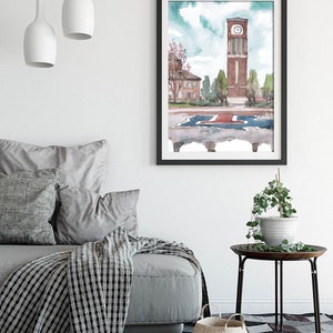 Louisiana Tech University Art Print Painting, Ruston Graduation ...