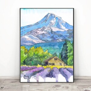 Oregon Art Prints Set of 3, Watercolor Landscape Painting, Travel ...