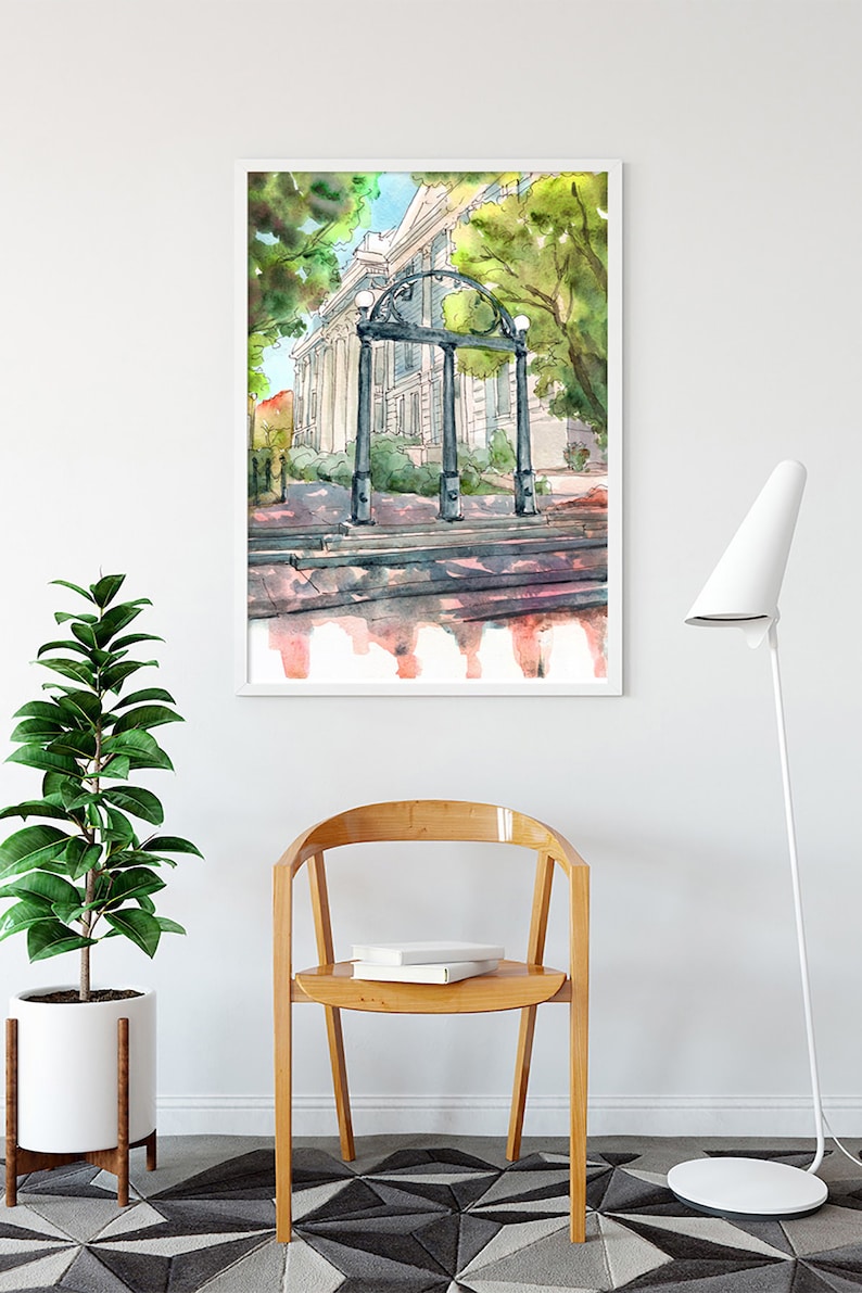 University of Georgia Art UGA Arch Watercolor Painting - Etsy