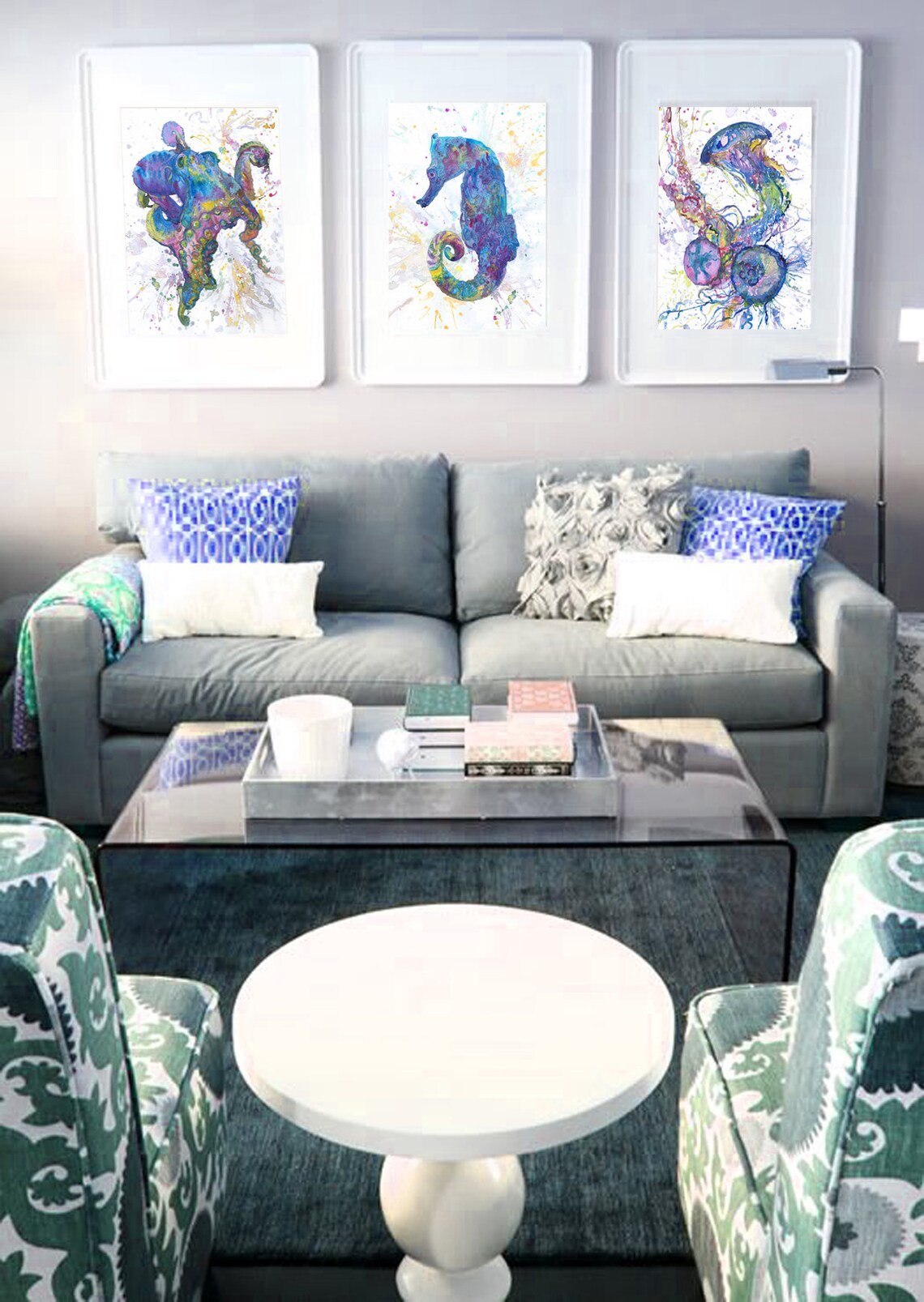 Octopus Wall Art Sea Monster for Nautical Bathroom Wall | Etsy