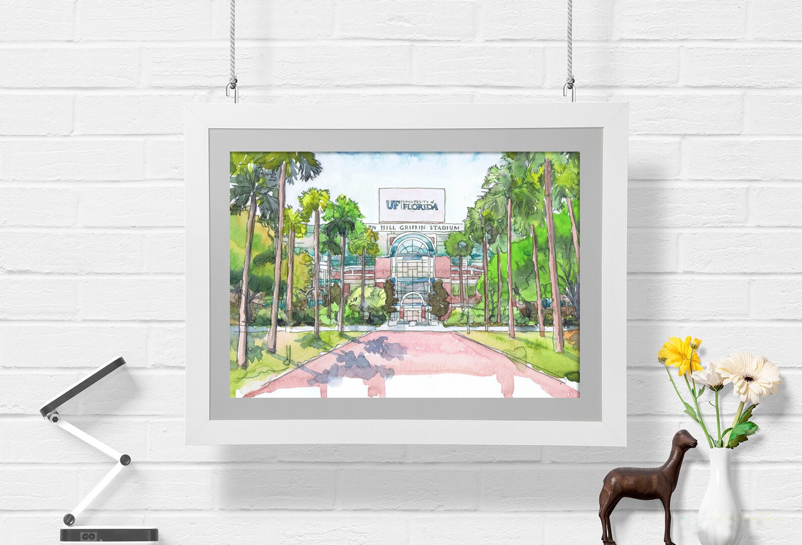 University of Florida Art, Stadium Watercolor Painting Print , Uf Wall ...