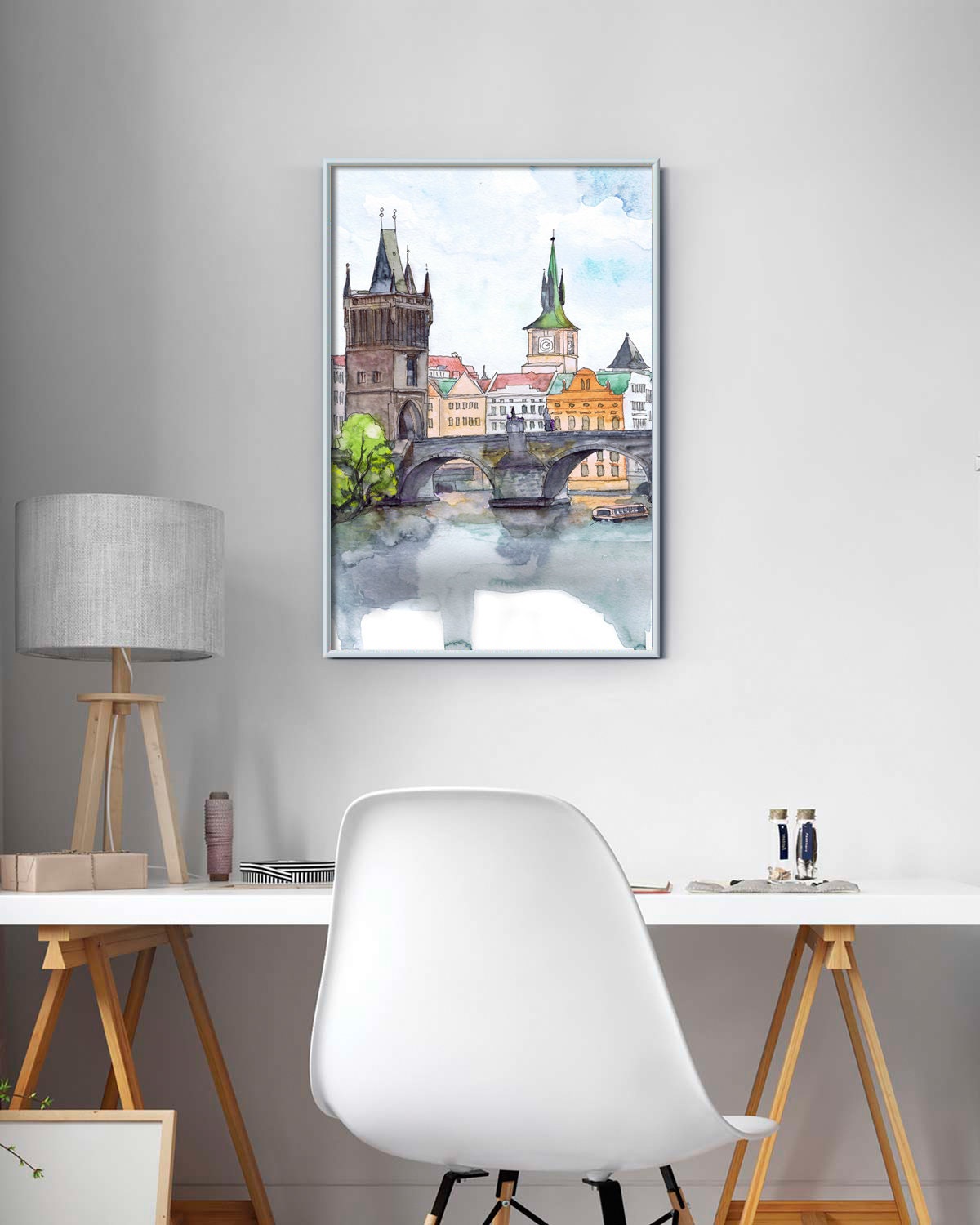 Prague art Czech Republic Wall art Europe Print Charles | Etsy