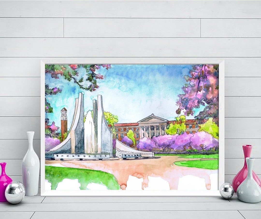 Purdue University Art Print, Watercolor Painting Graduation Print, West ...
