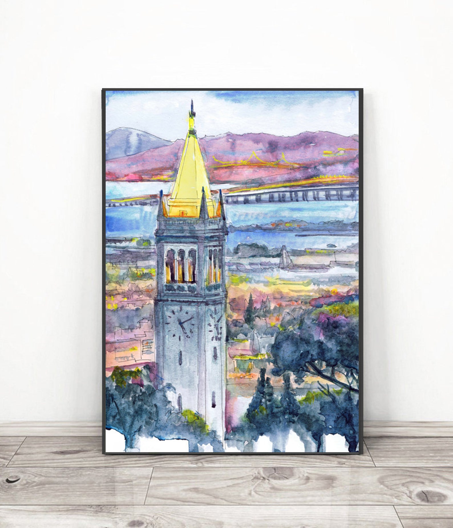 University of California Berkeley Art Print Watercolor | Etsy