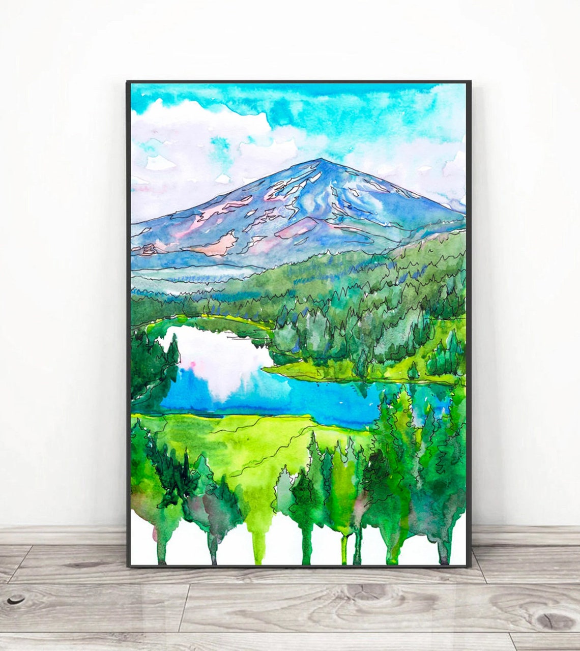 Oregon Art Prints Set of 3, Watercolor Landscape Painting, Travel ...