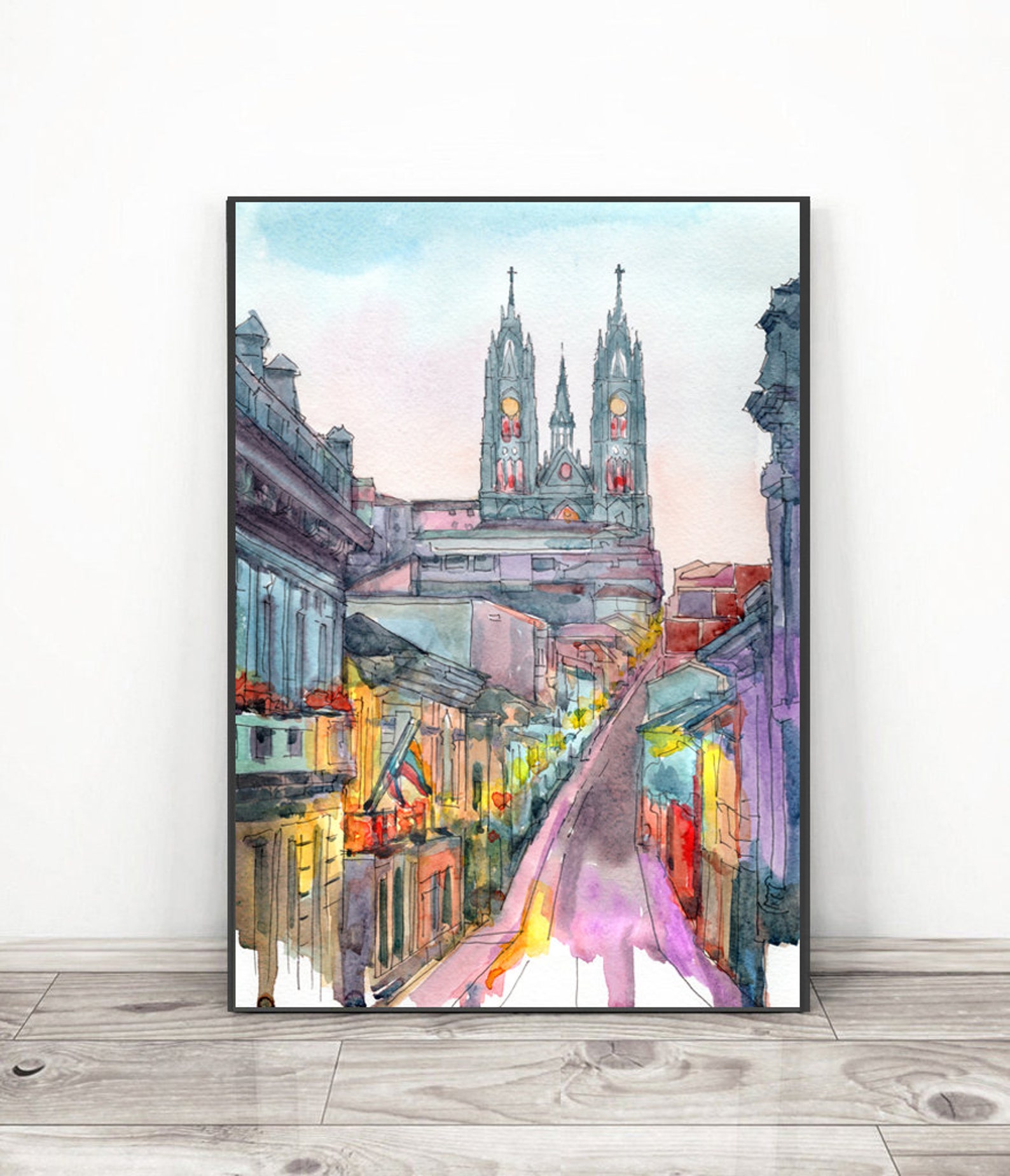 Quito Ecuador Art Print, Skyline Watercolor Painting, City Art Print ...