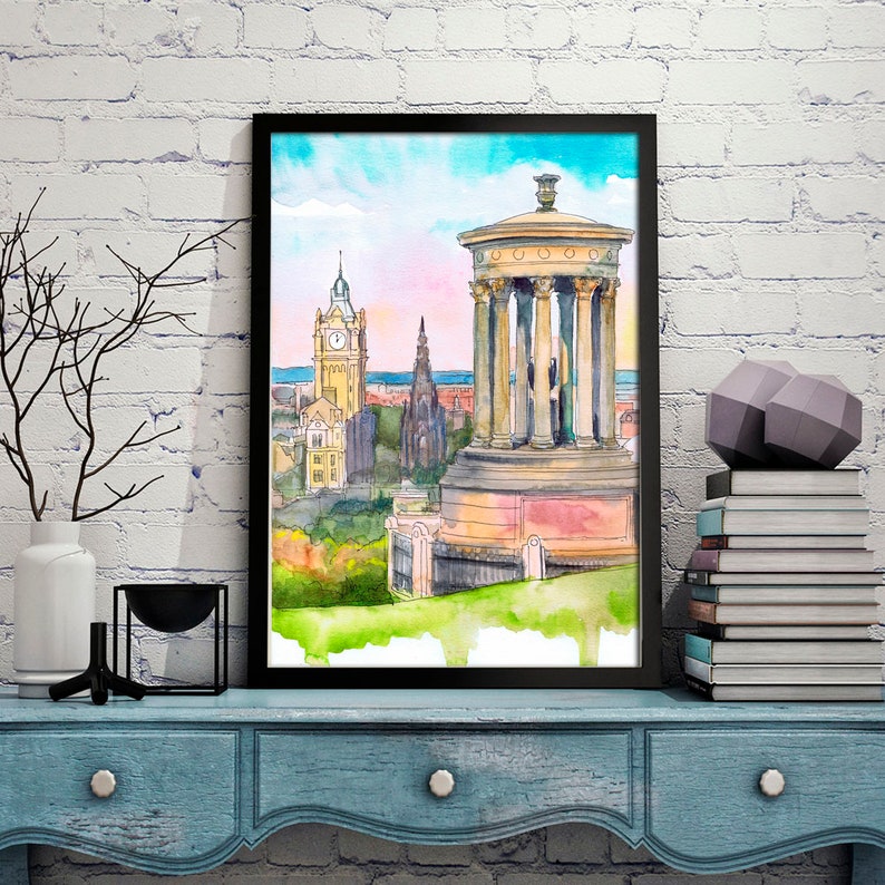 Edinburgh Skyline Art Scotland Wall Art Europe Print - Etsy