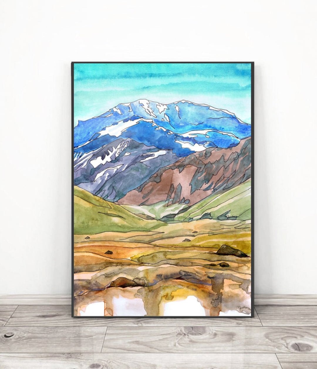 Andes Mountain Wall Art Aconcagua Art Print, Argentina Rock Climbing ...