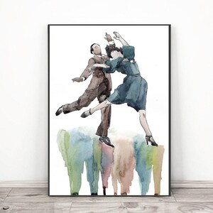 Modern Dance Set of 6 Art Prints Dancing Pop Culture Wall Art , Retro ...
