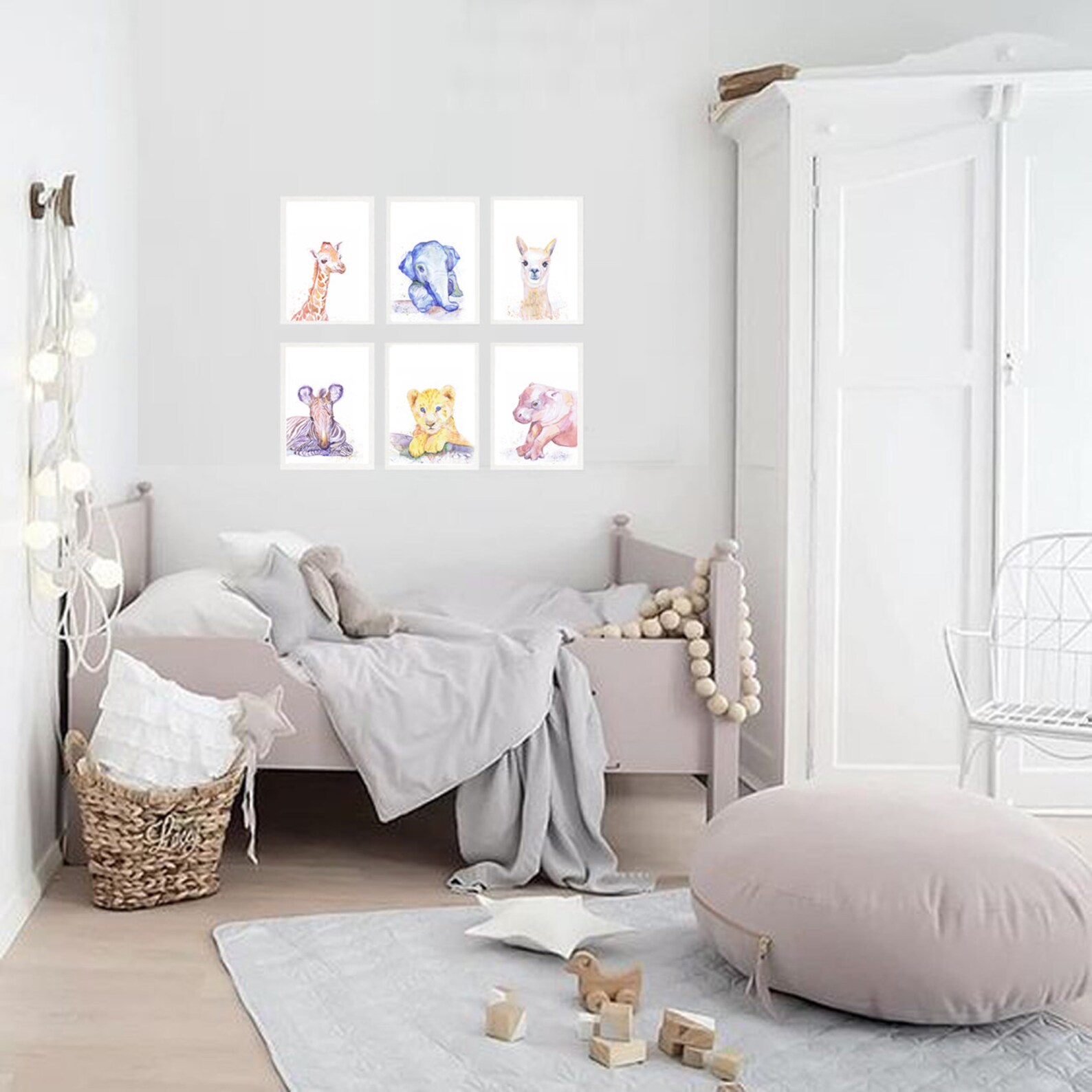 Baby Animals Nursery Wall Art Art Set of 6 Prints Watercolor | Etsy