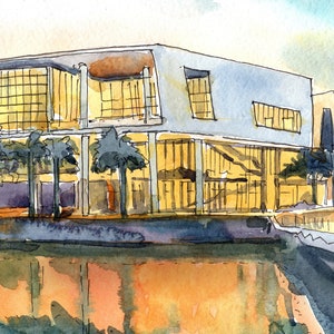 University of Miami Art, Umiami Watercolor Painting , Coral Gables ...