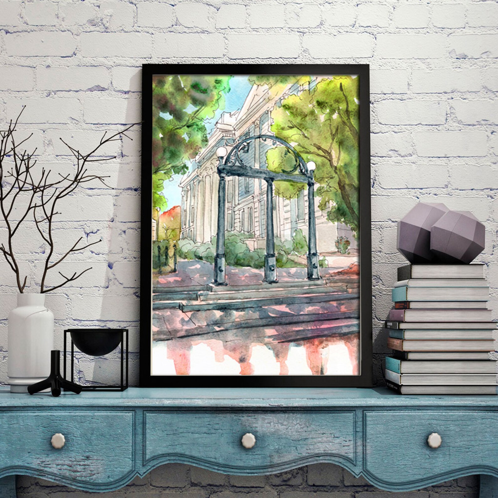 University of Georgia Art, UGA Arch Watercolor Painting , College ...