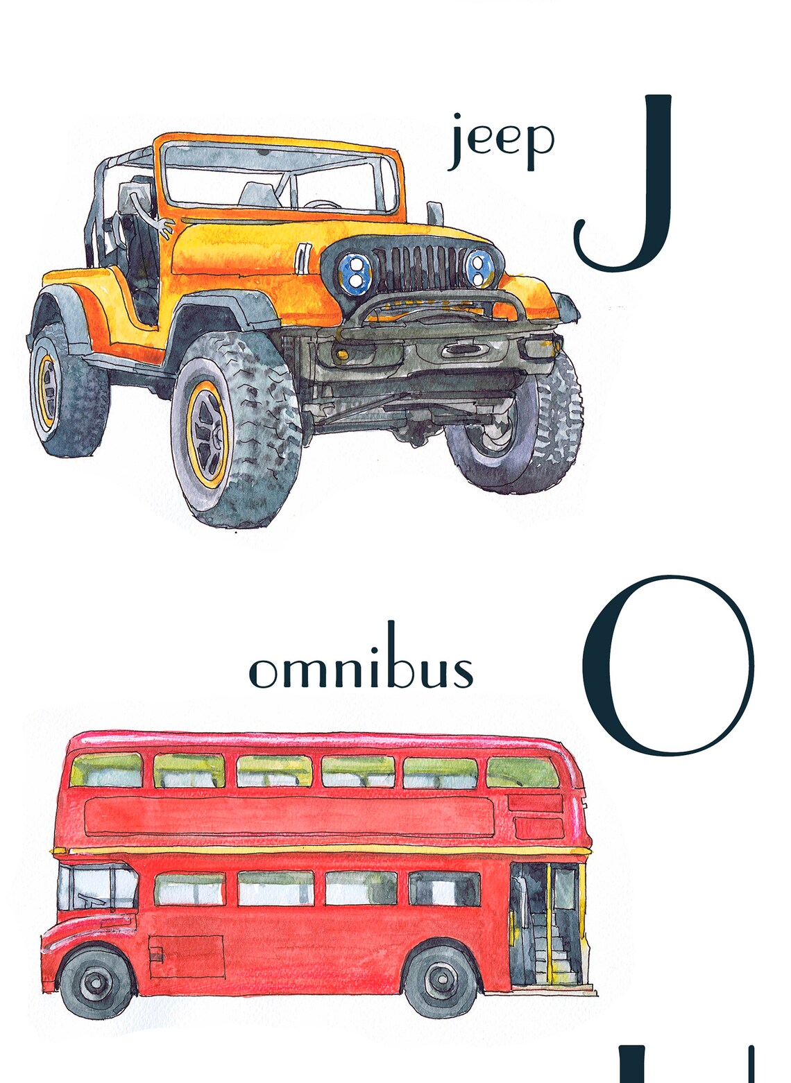 Abc Poster Vehicles Transportation Alphabet Wall Art Boy | Etsy