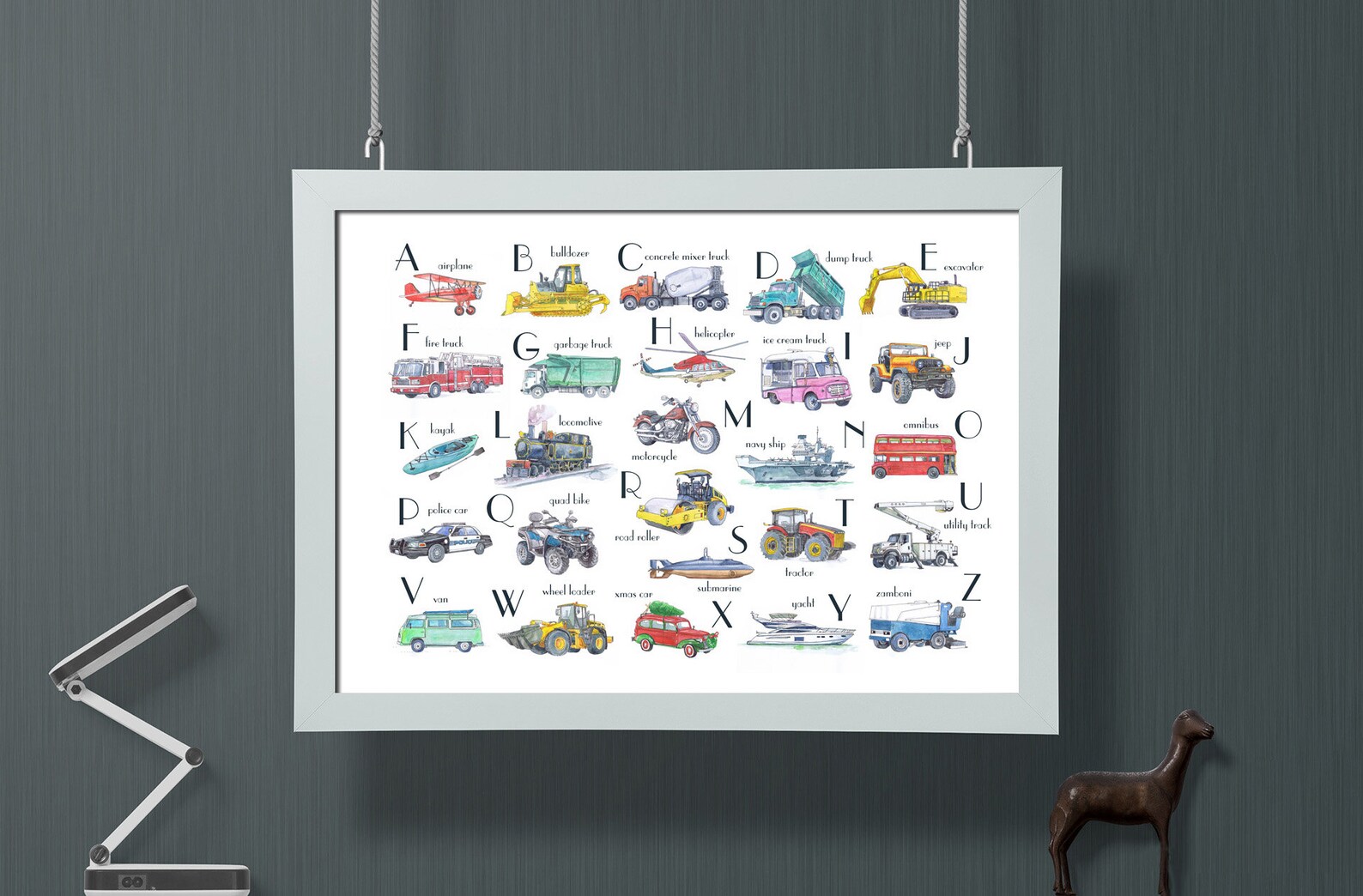 Abc Poster Vehicles Transportation Alphabet Wall Art Boy | Etsy
