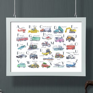 Abc Poster Vehicles, Transportation Alphabet Wall Art, Boy Playroom ...