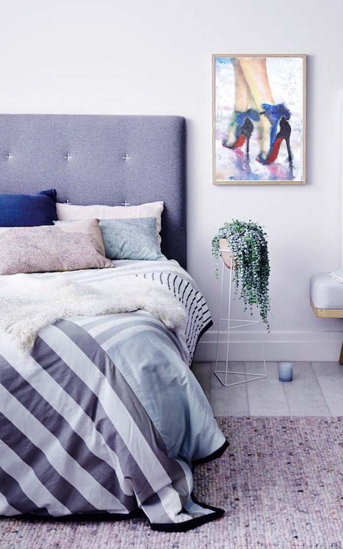 Red Bottom Shoes Art Fashion Illustration Shoe Watercolor - Etsy