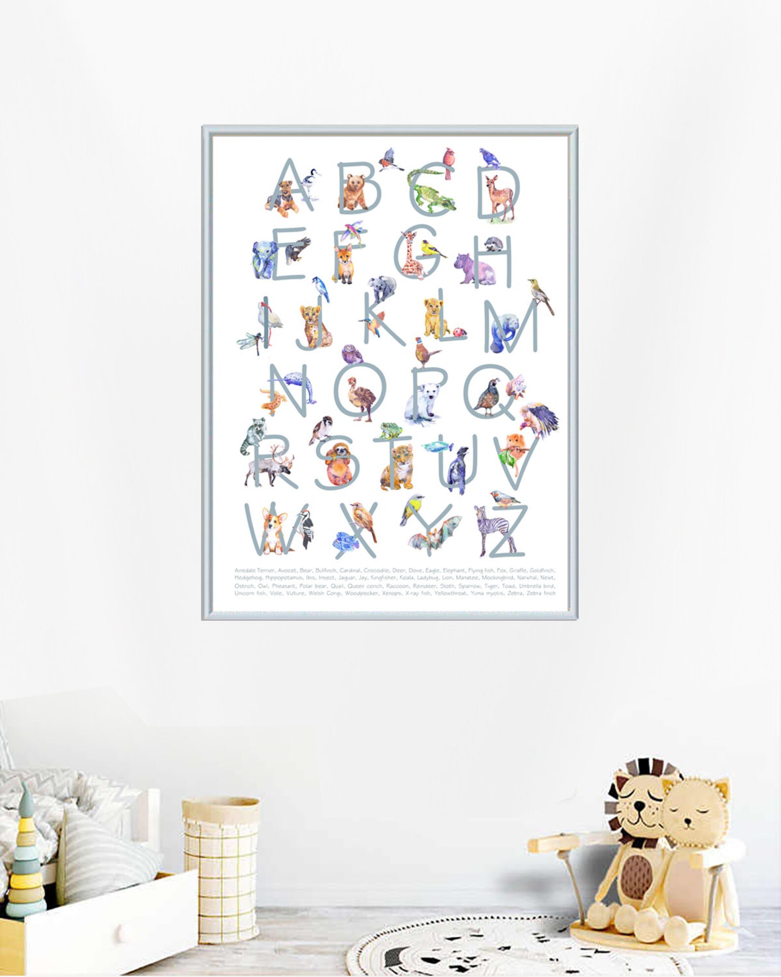 Animal Alphabet Poster Watercolor ABC Homeschool Chart - Etsy
