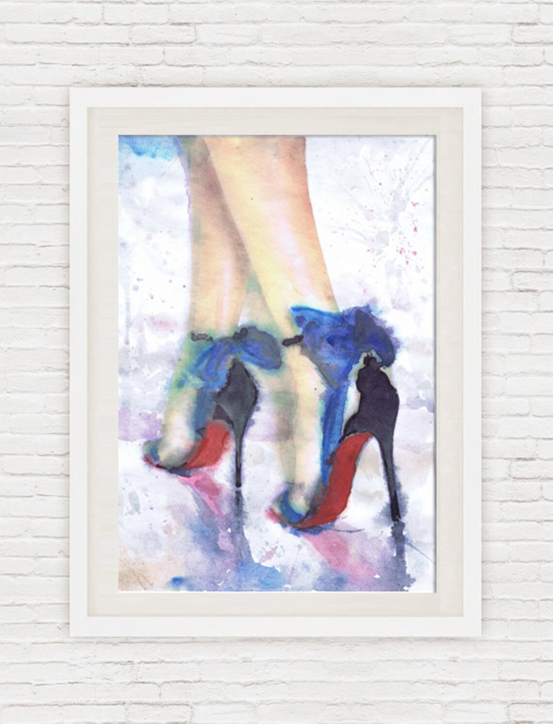 Red Bottom Shoes Art Fashion Illustration Shoe Watercolor - Etsy