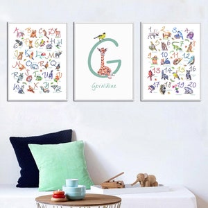 Woodland Animals Numbers Poster, Watercolor Nursery Art, Playroom ...