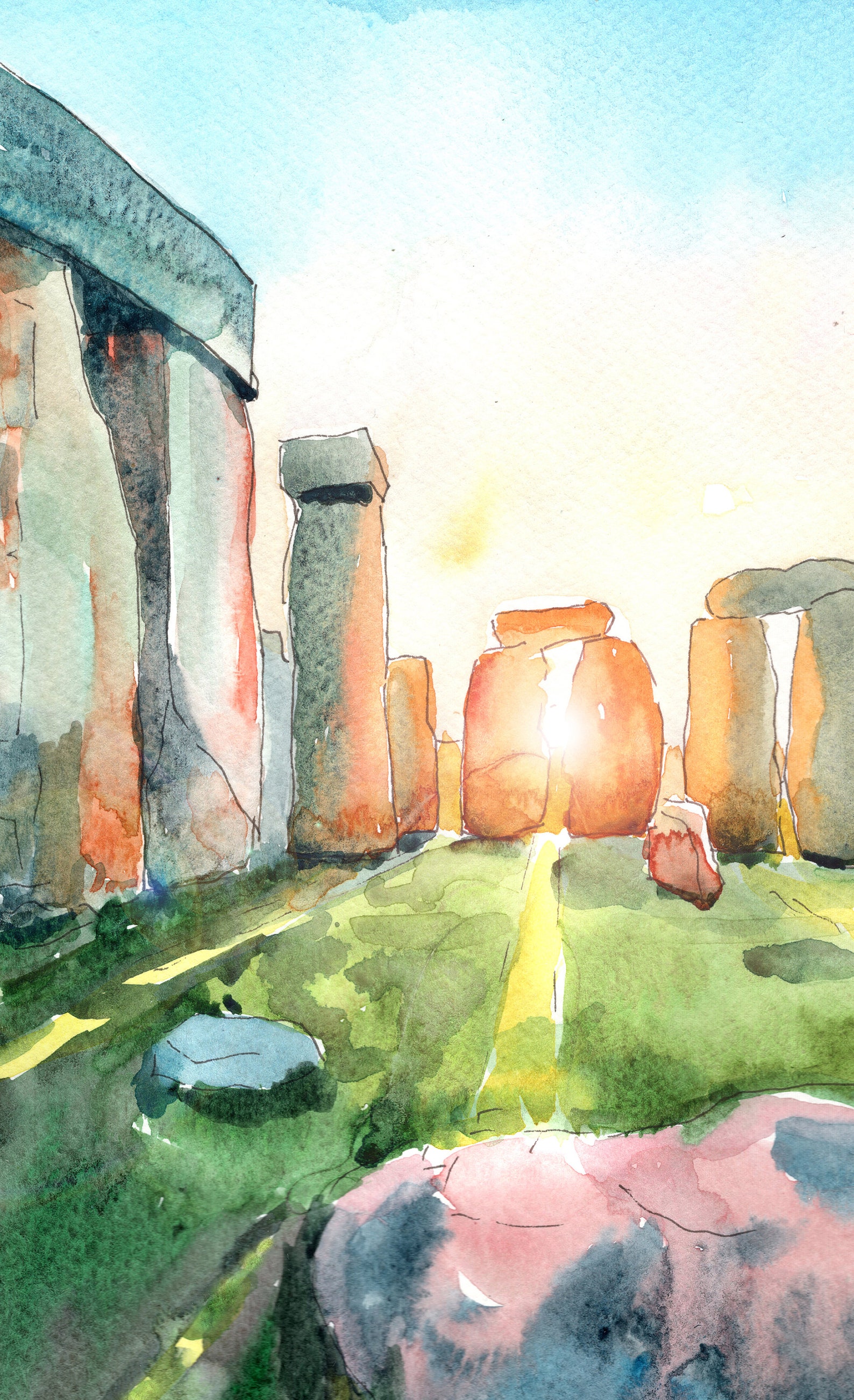Stonehenge Print England Art Watercolor Painting Stone - Etsy