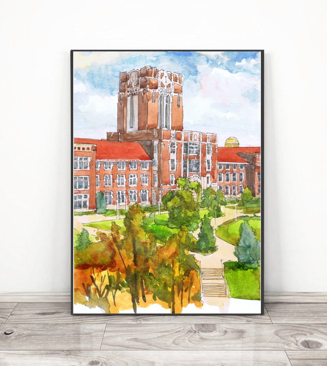 University of Tennessee Art, UT Knoxville Watercolor Painting , UTK ...