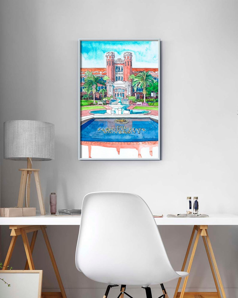 Florida State University Art Print Watercolor Painting - Etsy
