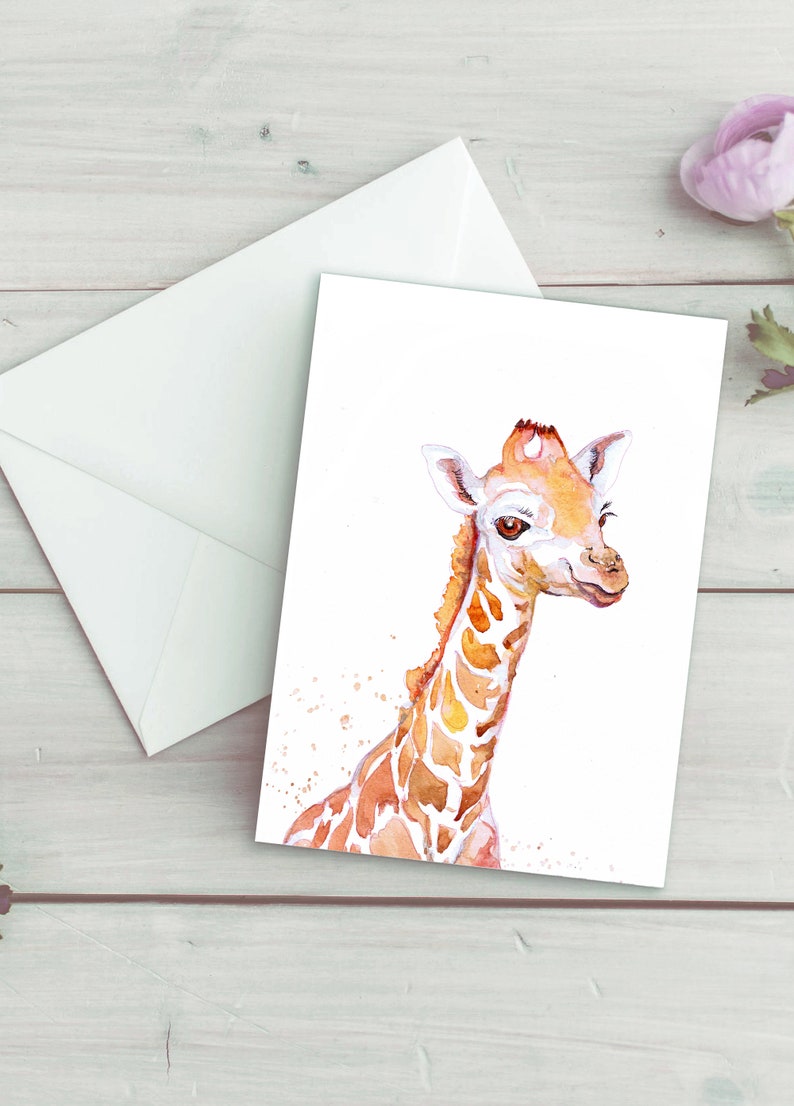 Giraffe Greeting Cards Pack Fine Art Notecards Watercolor - Etsy