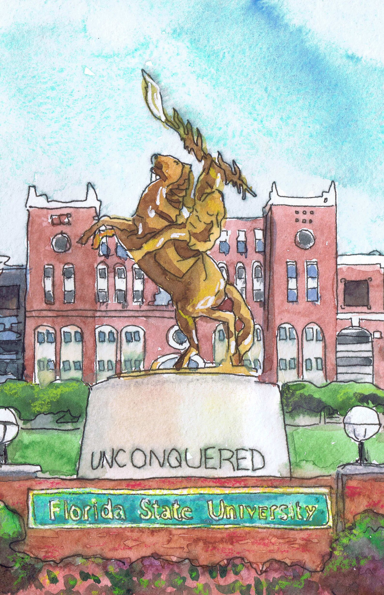 Florida State University Stadium Watercolor Print Fsu Wall | Etsy