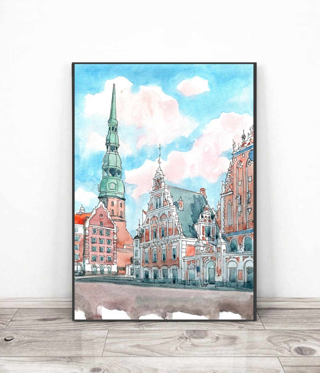 Riga Art Print, Latvia Poster European City Wall Art Europe Print ...