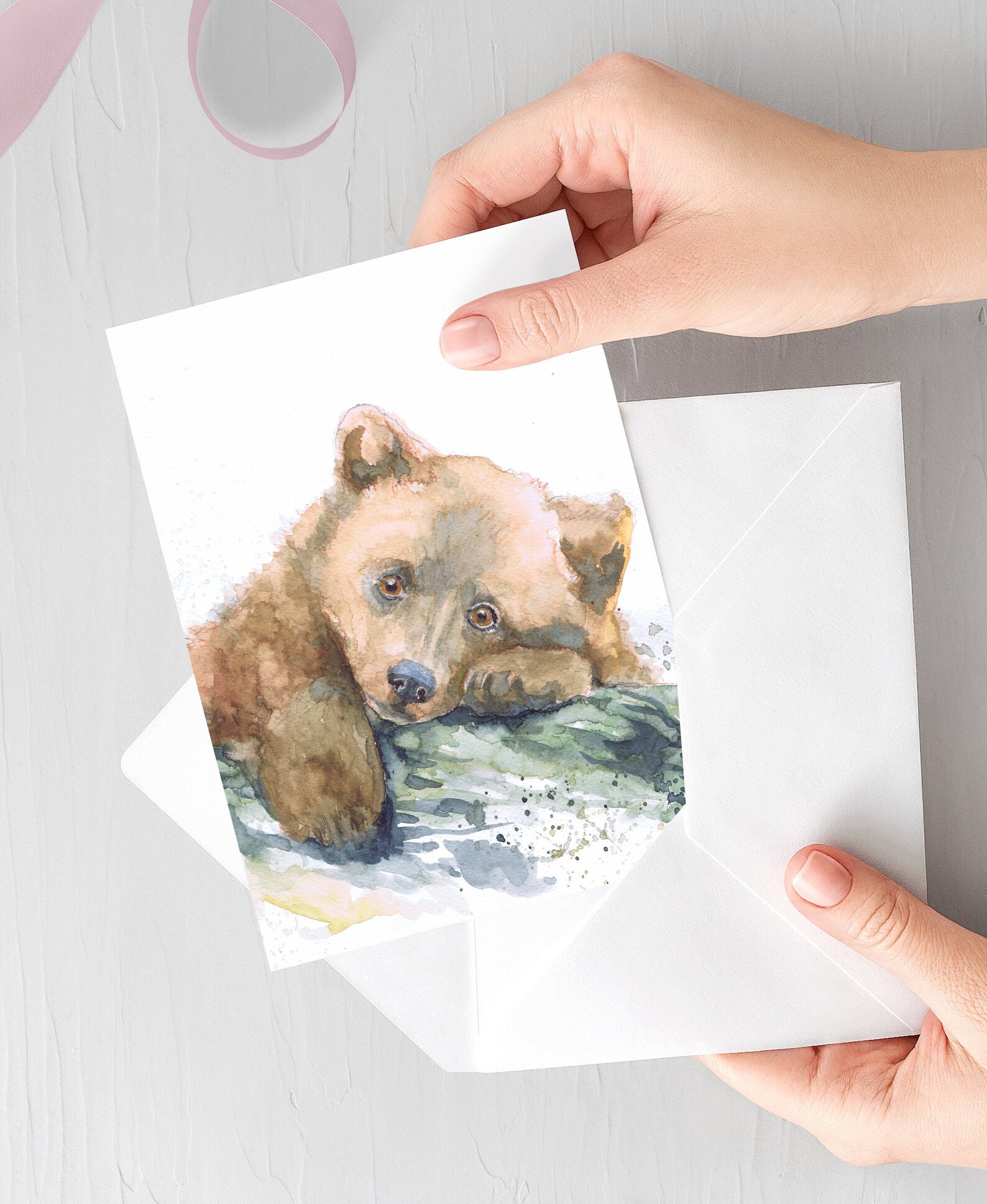 Bear Greeting Cards Pack Fine Art Notecards Watercolor Cards - Etsy
