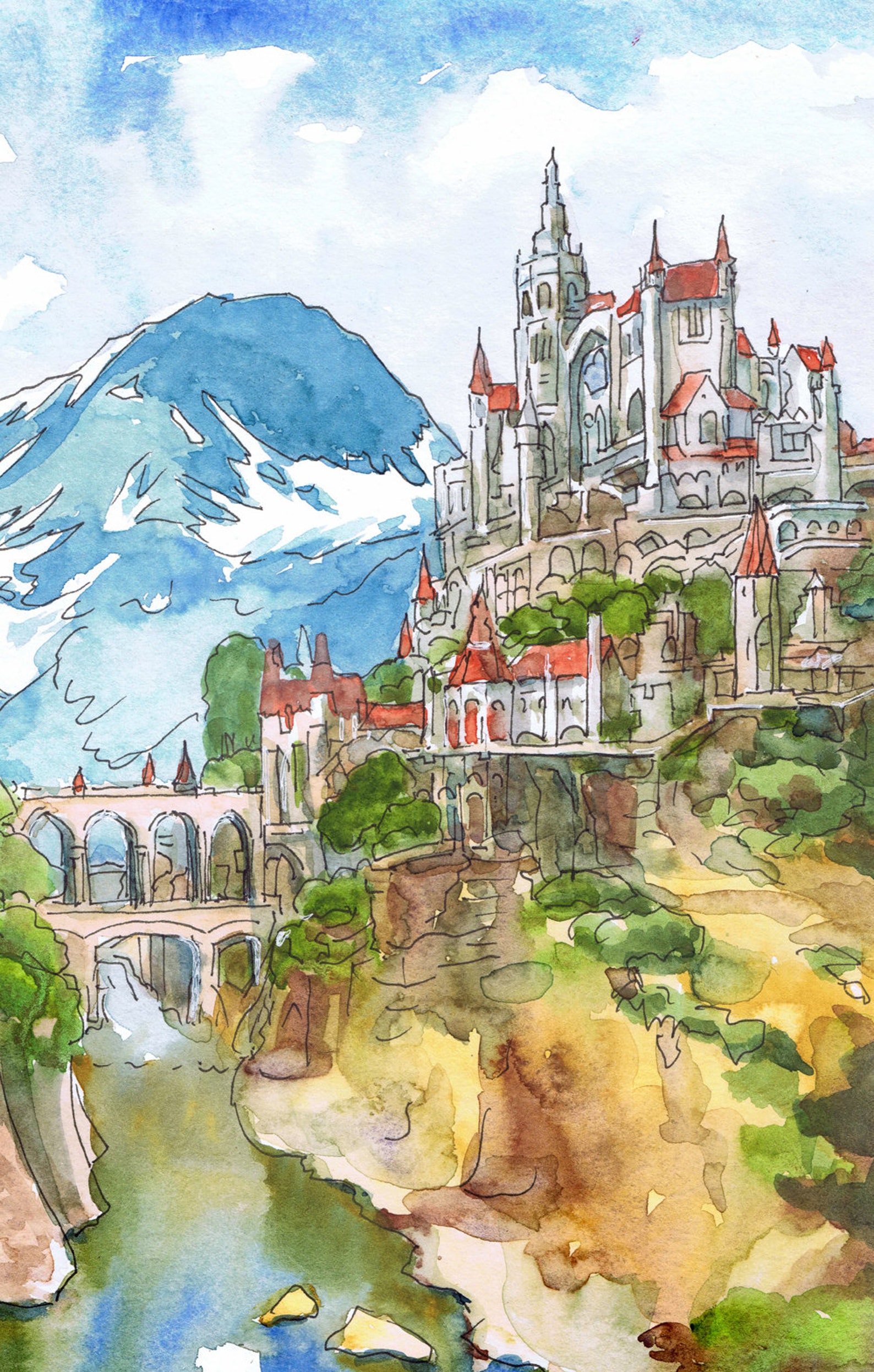 Witch Castle Art Set of 3 Prints Fantastic City Art Fantasy - Etsy