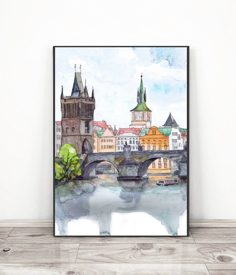 Prague Art Czech Republic Wall Art Europe Print Charles - Etsy