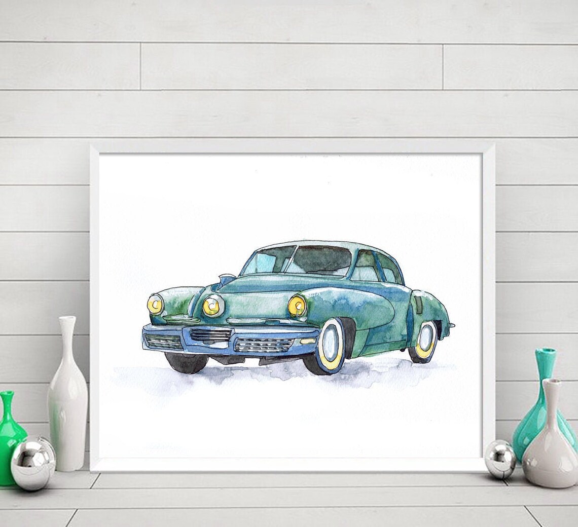 Old Car Art Gallery Wall Set of 6 Prints Classic Car Decor - Etsy