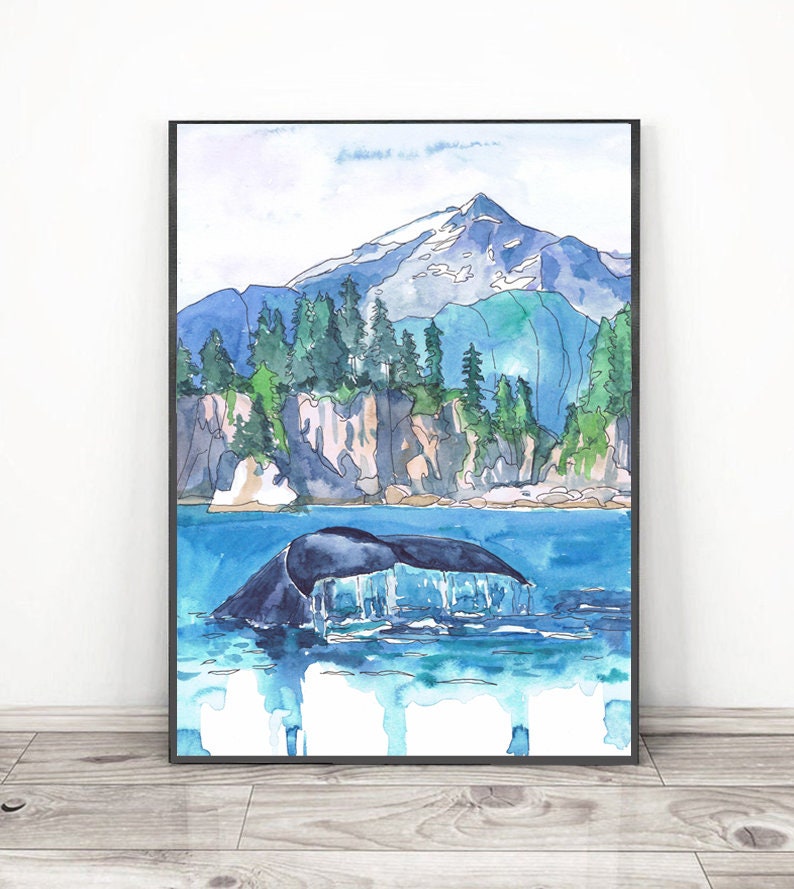 Kenai Fjords National Park Art Alaska Mountain Wall Art | Etsy