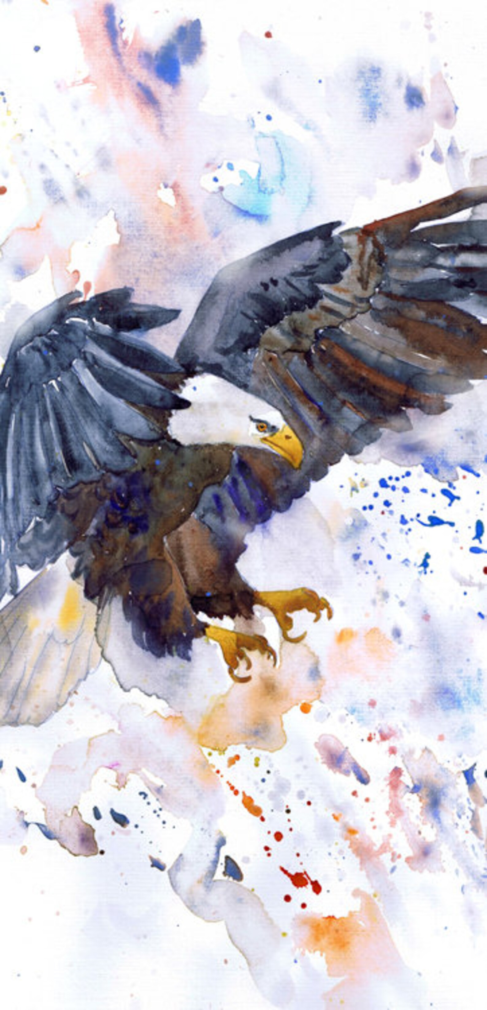 Bald Eagle Painting Watercolor American Eagle Art work Bird | Etsy