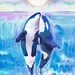 Orca Painting, Killer Whale Art Print, Moon Watercolor Nursery - Etsy