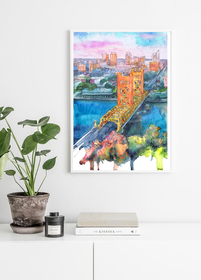 Sacramento Art City Skyline Wall Art, California Art Print, CA ...