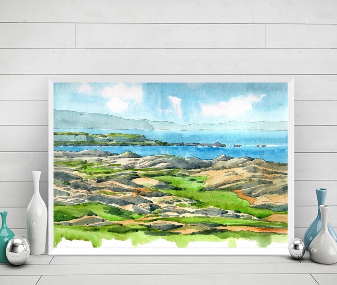 Royal Portrush Course Golf Print Watercolor Painting, Golf Gifts for ...
