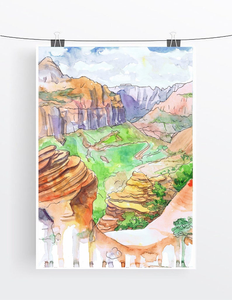 Utah National Park Set of 3 Prints Watercolor Painting Zion - Etsy