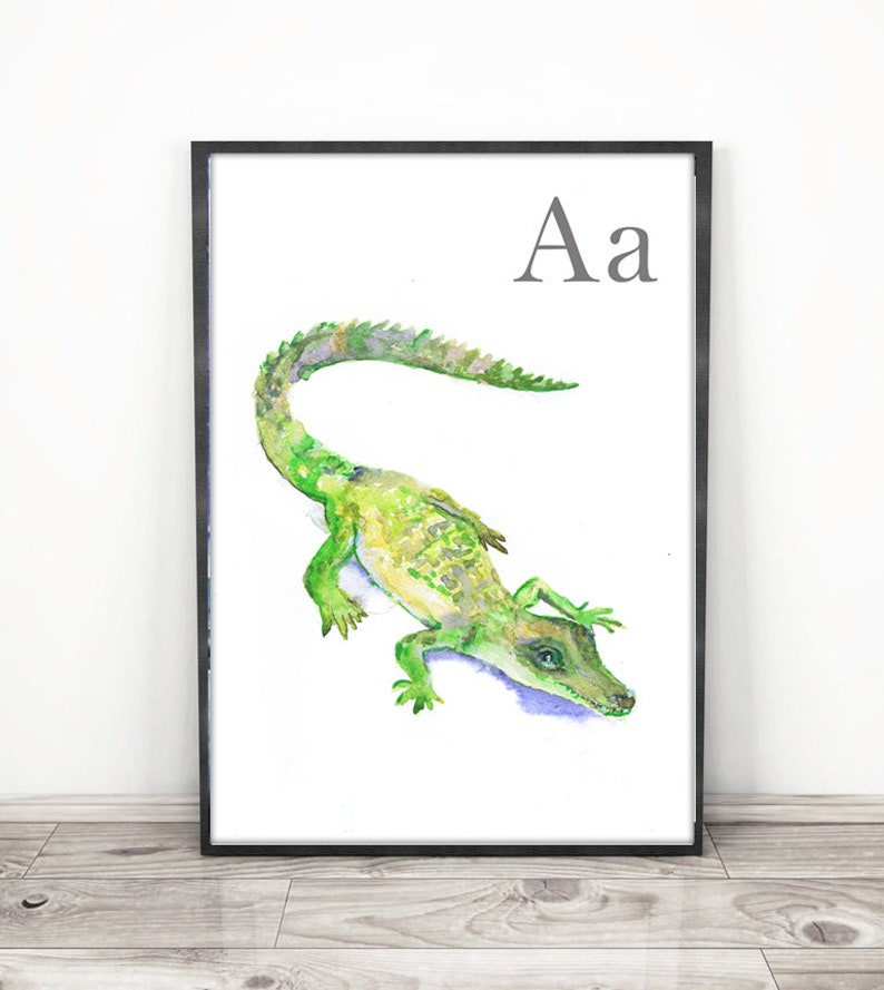Animal Alphabet Cards ABC Flashcards Watercolor A-Z Flash - Etsy