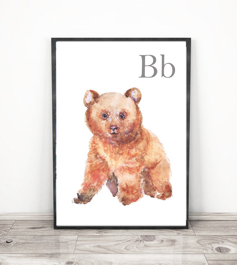 Animal Alphabet Cards ABC Flashcards watercolor A-Z flash | Etsy