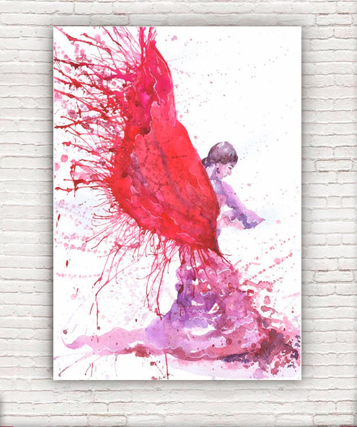 Flamenco Dancer Print Watercolor Painting Giclée Dance Art - Etsy