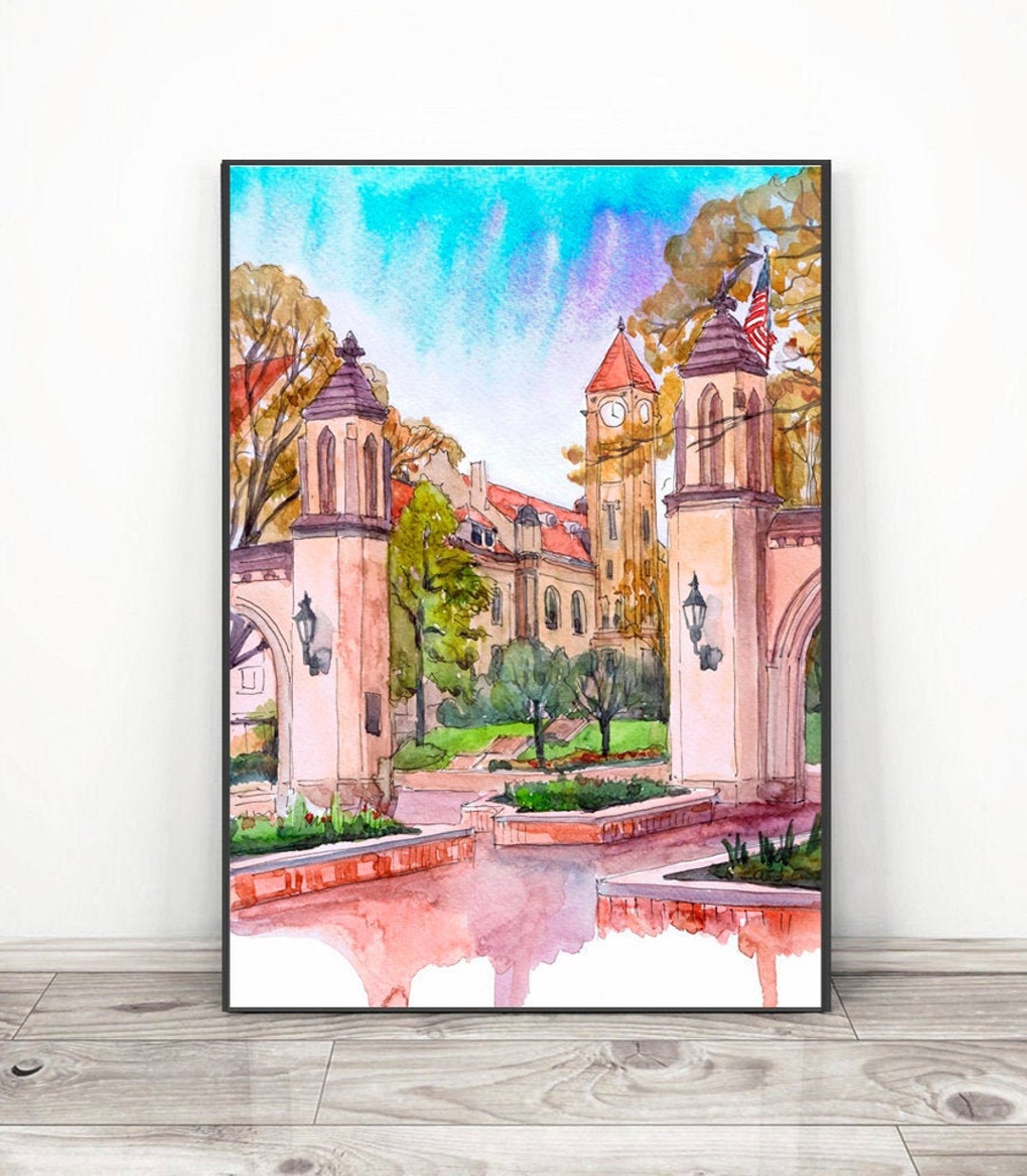 Indiana University Bloomington Art Print, Sample Gates Watercolor ...