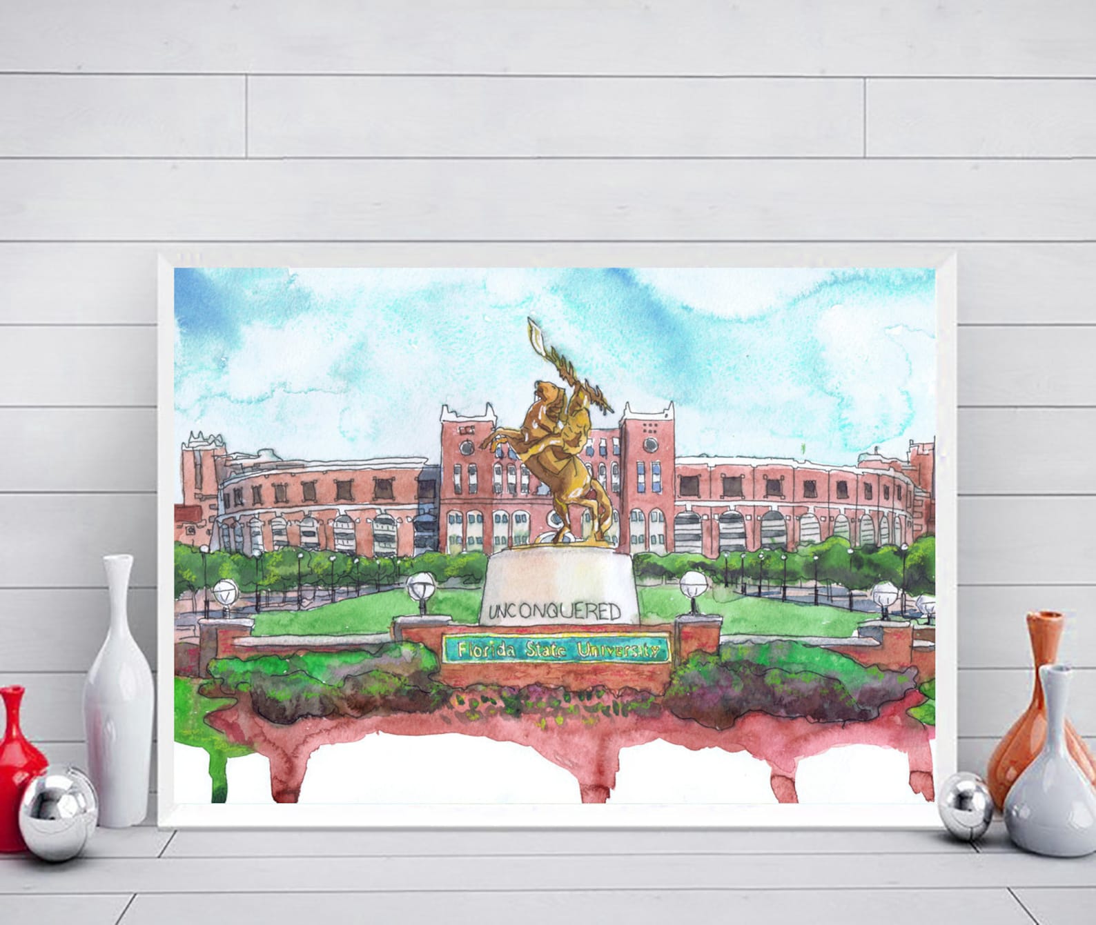 Florida State University Stadium Watercolor Print Fsu Wall | Etsy