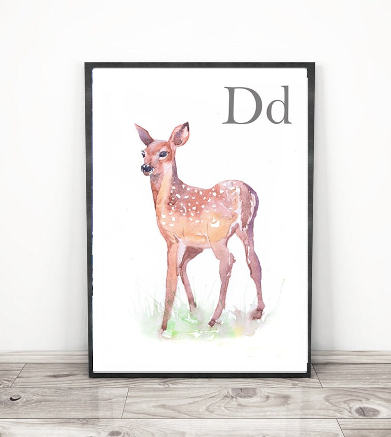 Animal Alphabet Cards ABC Flashcards Watercolor A-Z Flash - Etsy