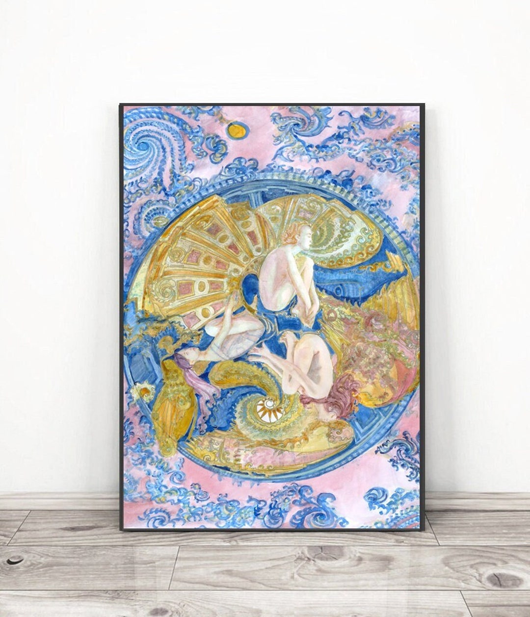 Sylph Air Elemental Spirit Art Print - Fantasy Watercolor Classical ...