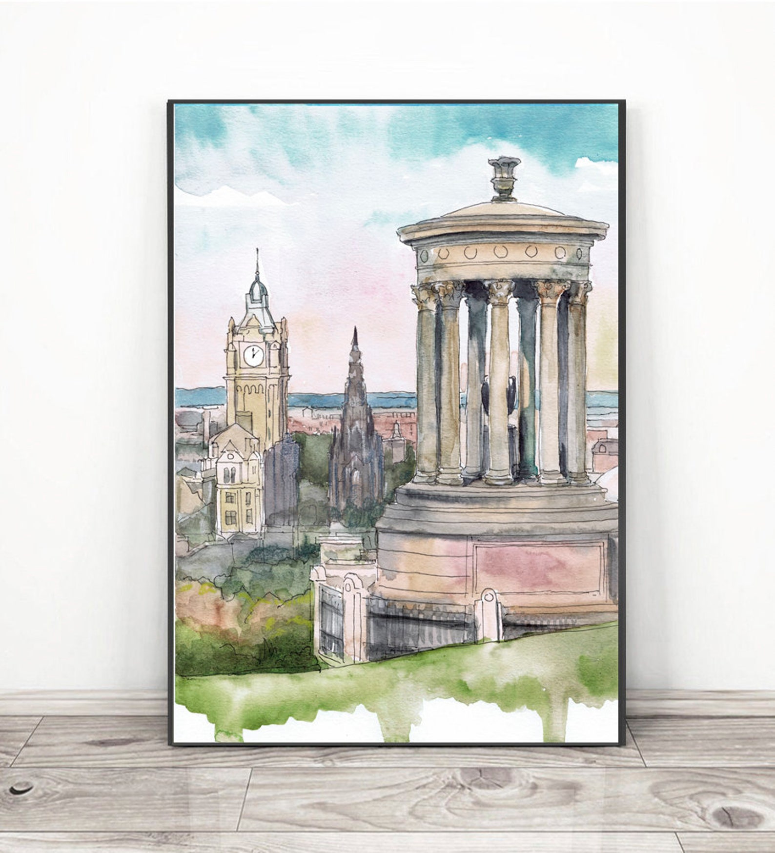 Edinburgh Skyline Art Scotland Wall Art Europe Print - Etsy